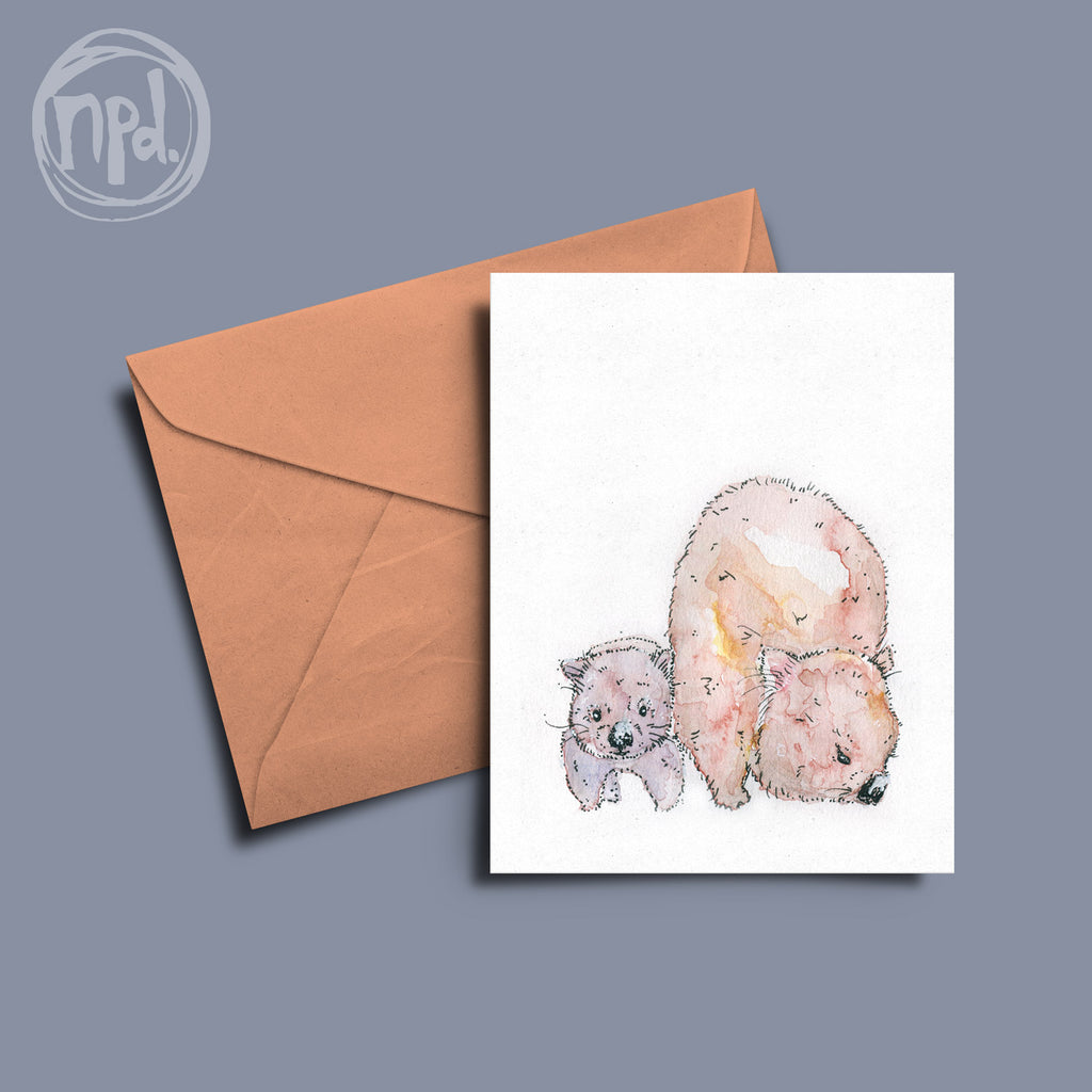 Wombat Card- Greeting Card – Tasmanian Gourmet Online